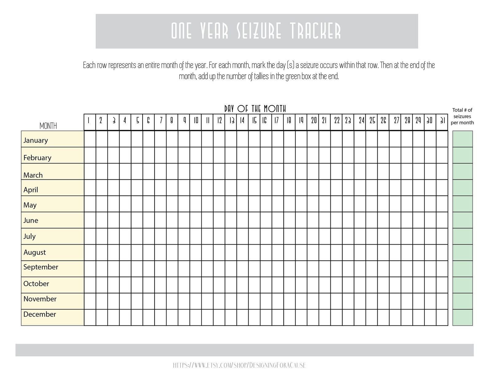 Seizure Tracking Kit, Seizure Diary, Medical Printables, Epilepsy - Etsy