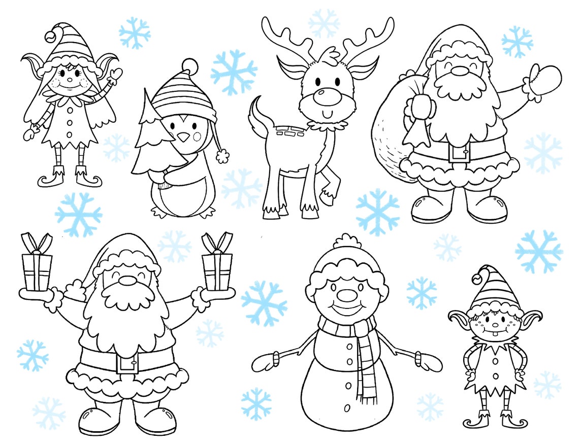 Christmas Clipart, Elf Clipart, Santa, Xmas Printables, Digital Clipart ...