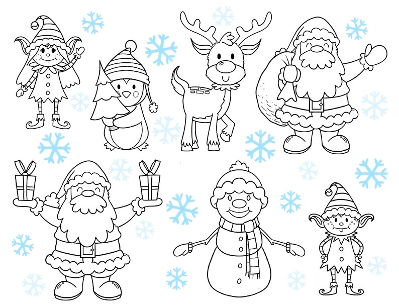 Christmas Clipart, Elf Clipart, Santa, Xmas Printables, Digital Clipart ...