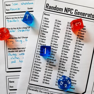 NPC Tracker and Generator / PDF / Dungeons and Dragons 5E - Etsy