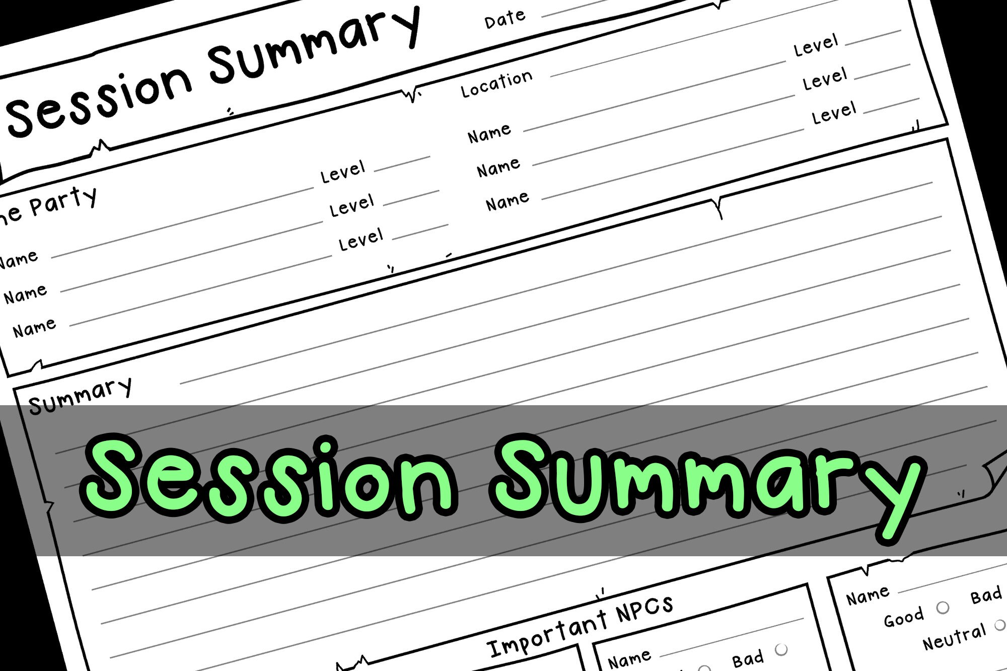 Session Summary / Torn Page Style / PDF / Dungeons and Dragons 5E - Etsy