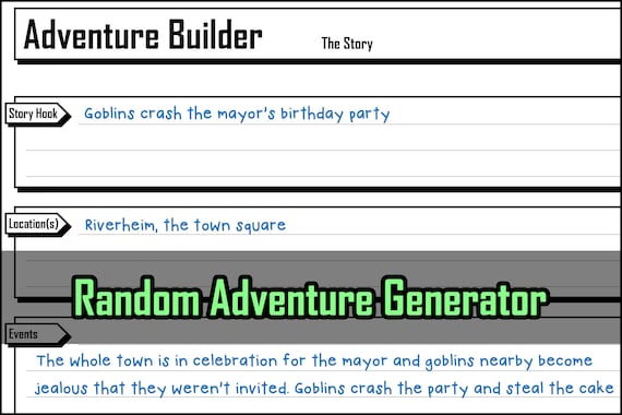 Random Adventure Generator / PDF / Dungeons and Dragons 5E - Etsy