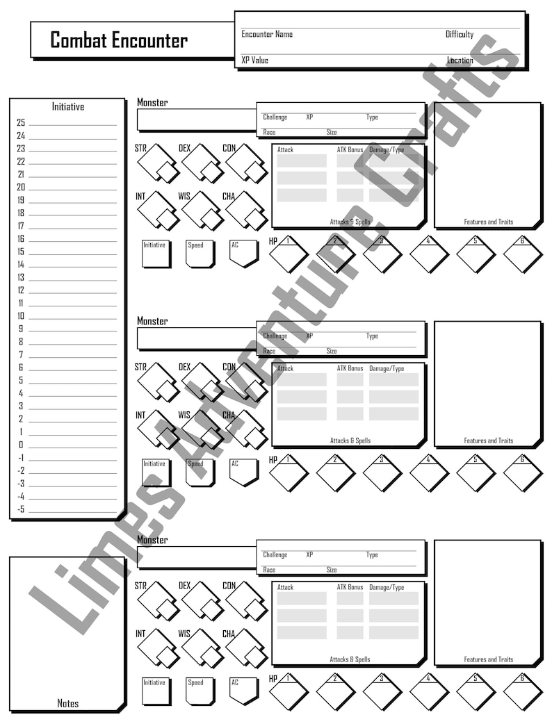 Encounter Tracker / PDF / Dungeons and Dragons 5E - Etsy