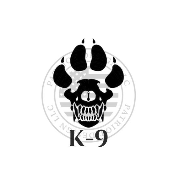 PD096 K9 Skull K9 Unit K9 Military Dog Black & White | Etsy