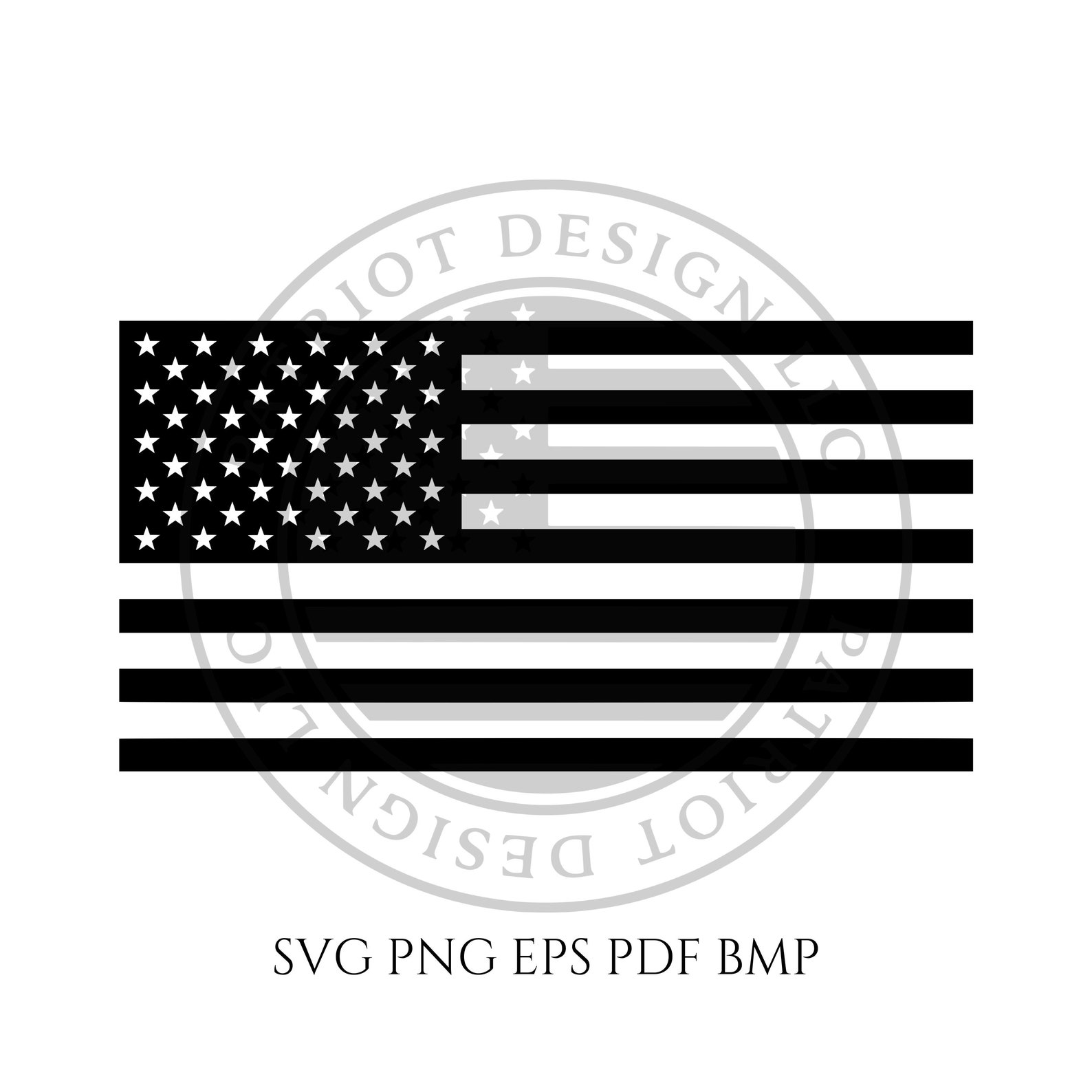 Reverse Flag American Flag Subdued Flag Vector Black and | Etsy