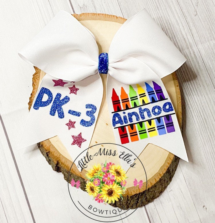 Crayon School Cheer Bow/crayola Back to School Bow - Etsy
