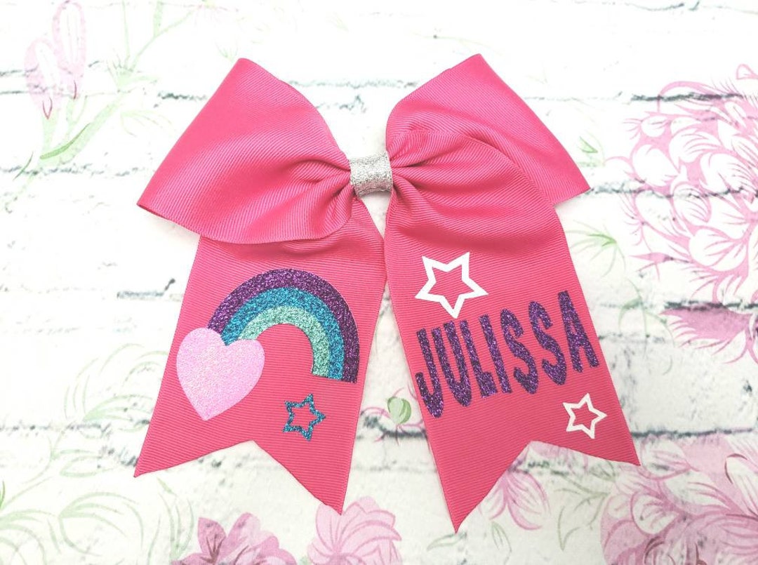 Rainbow Cheer Bow - Etsy