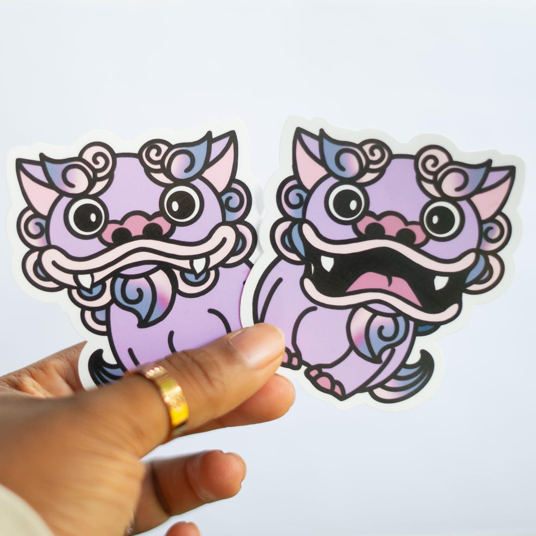 PURPLE Okinawa Shisa Dog Stickers *2 PACK* | Okinawa Japan Sticker ...