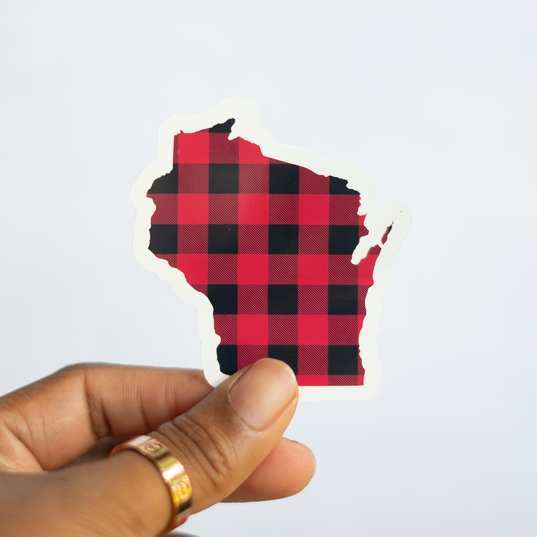 Wisconsin Buffalo Check Vinyl Sticker: Water Resistant (2.7" X 2.9") - Etsy