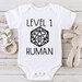 Level One Human Baby Bodysuit MMO RPG Twenty Sided Die - Etsy