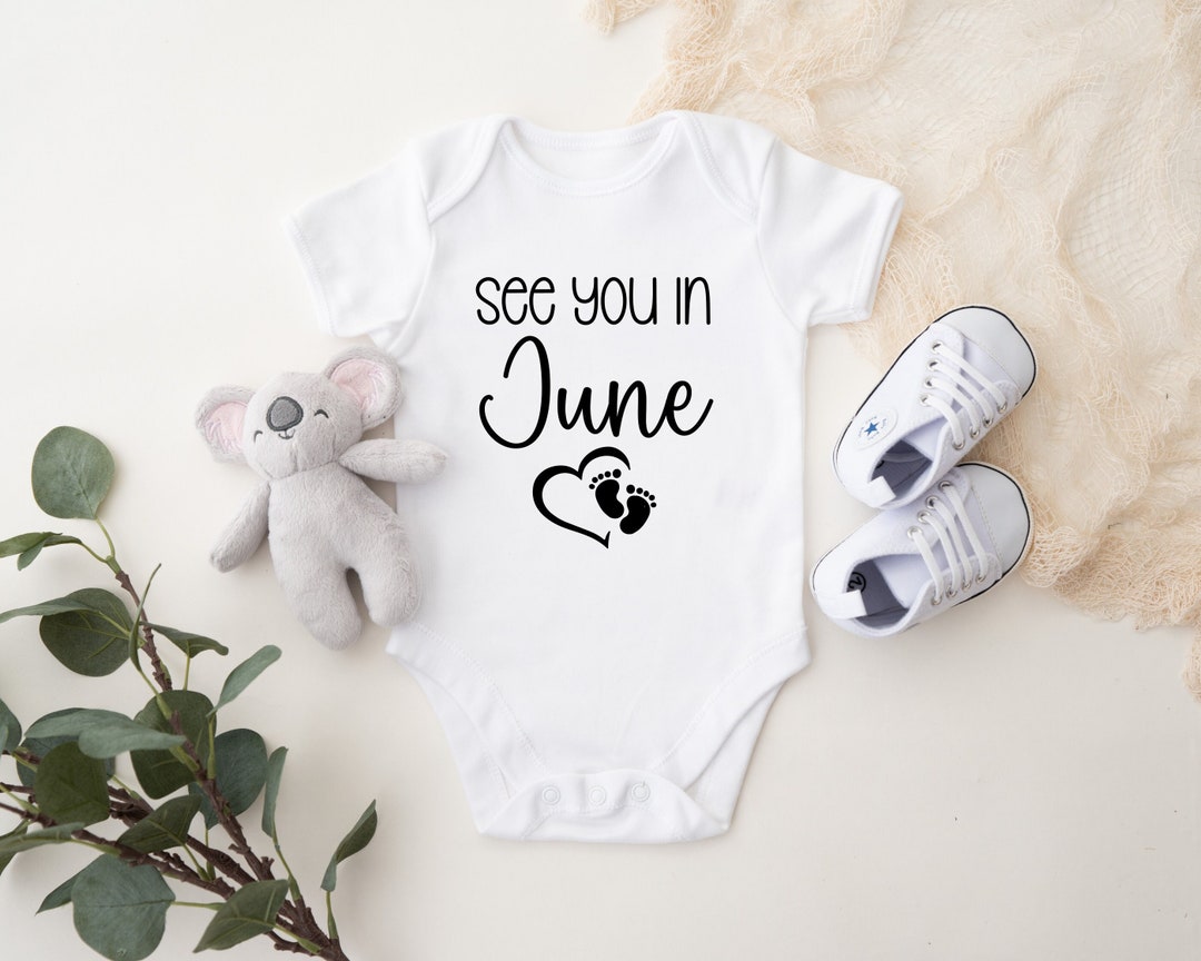 See You in June Baby Announcement Bodysuit: Pregnancy Reveal, Custom ...