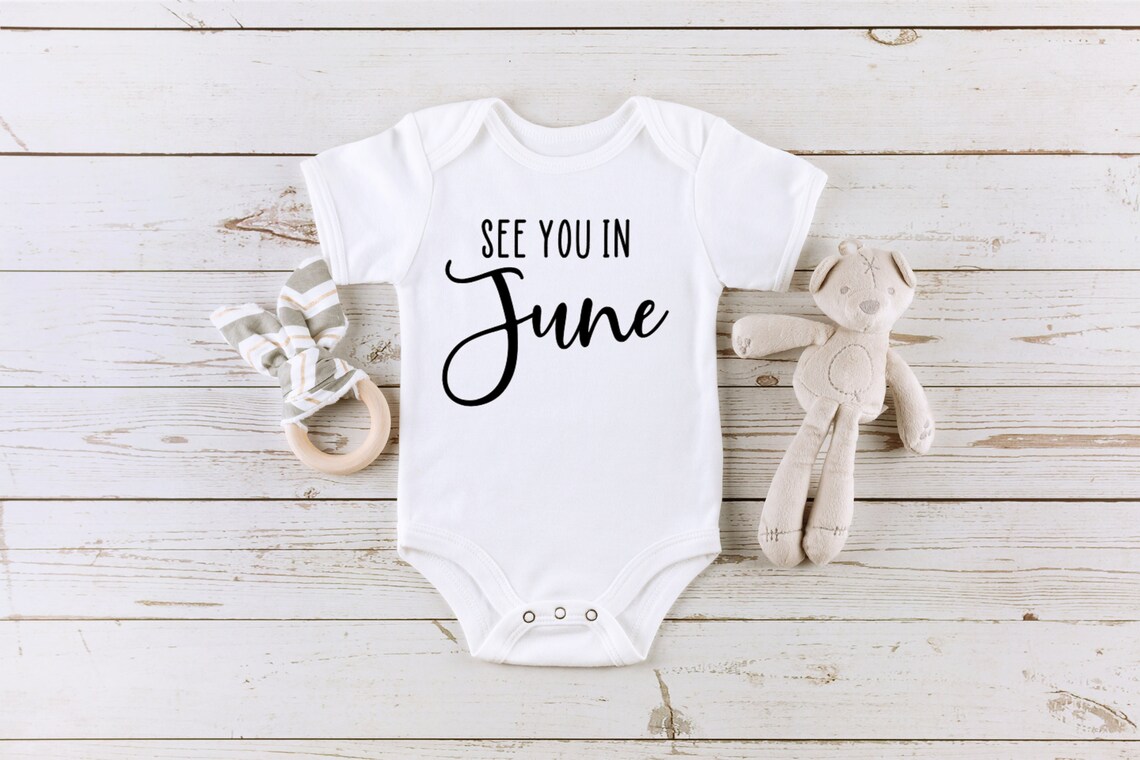 Baby Announcement See You in June Baby Bodysuit Pregnancy - Etsy