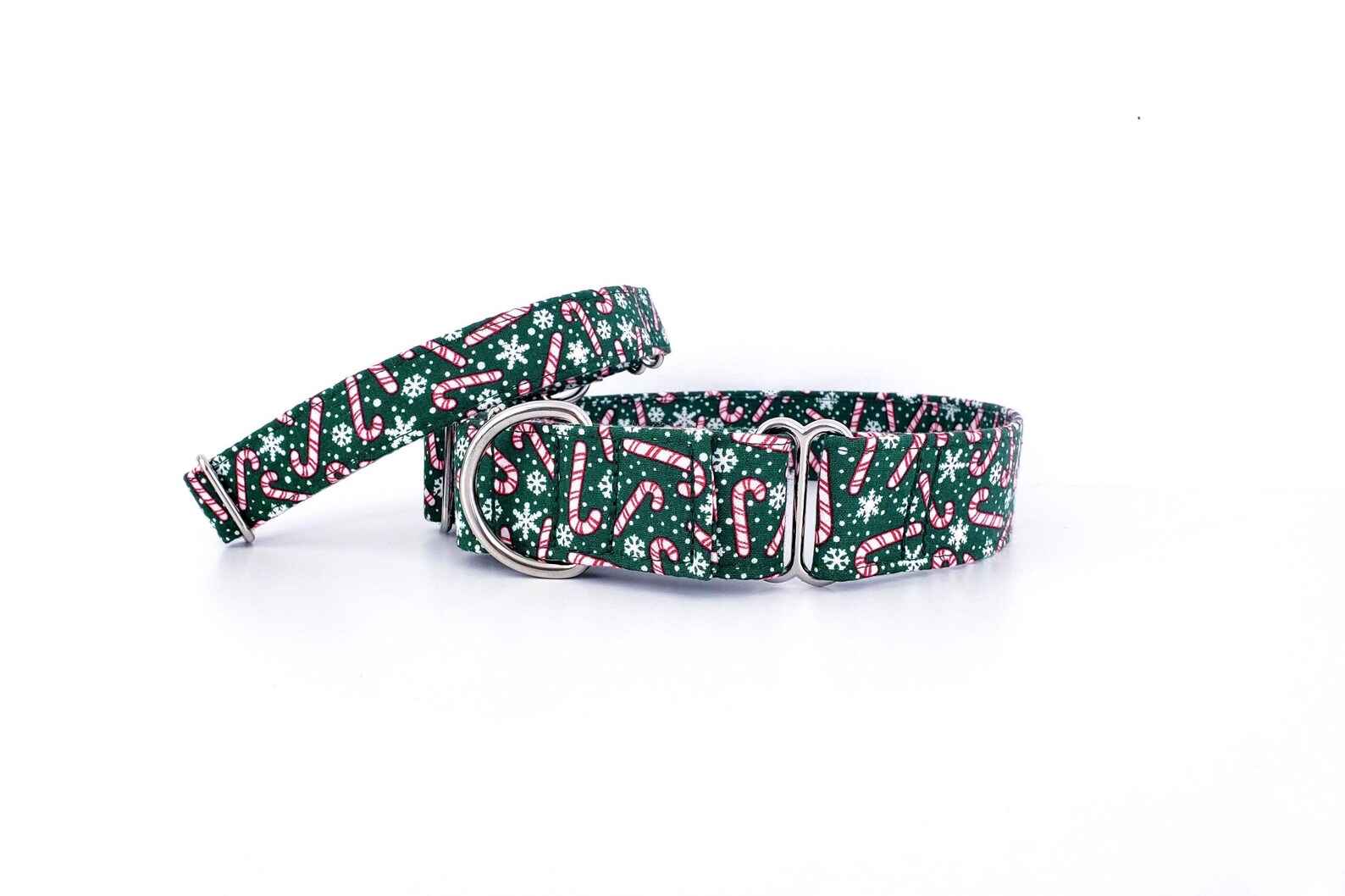 Martingale Collar Candy Canes and Snowflakes Christmas Collar, Size XS ...