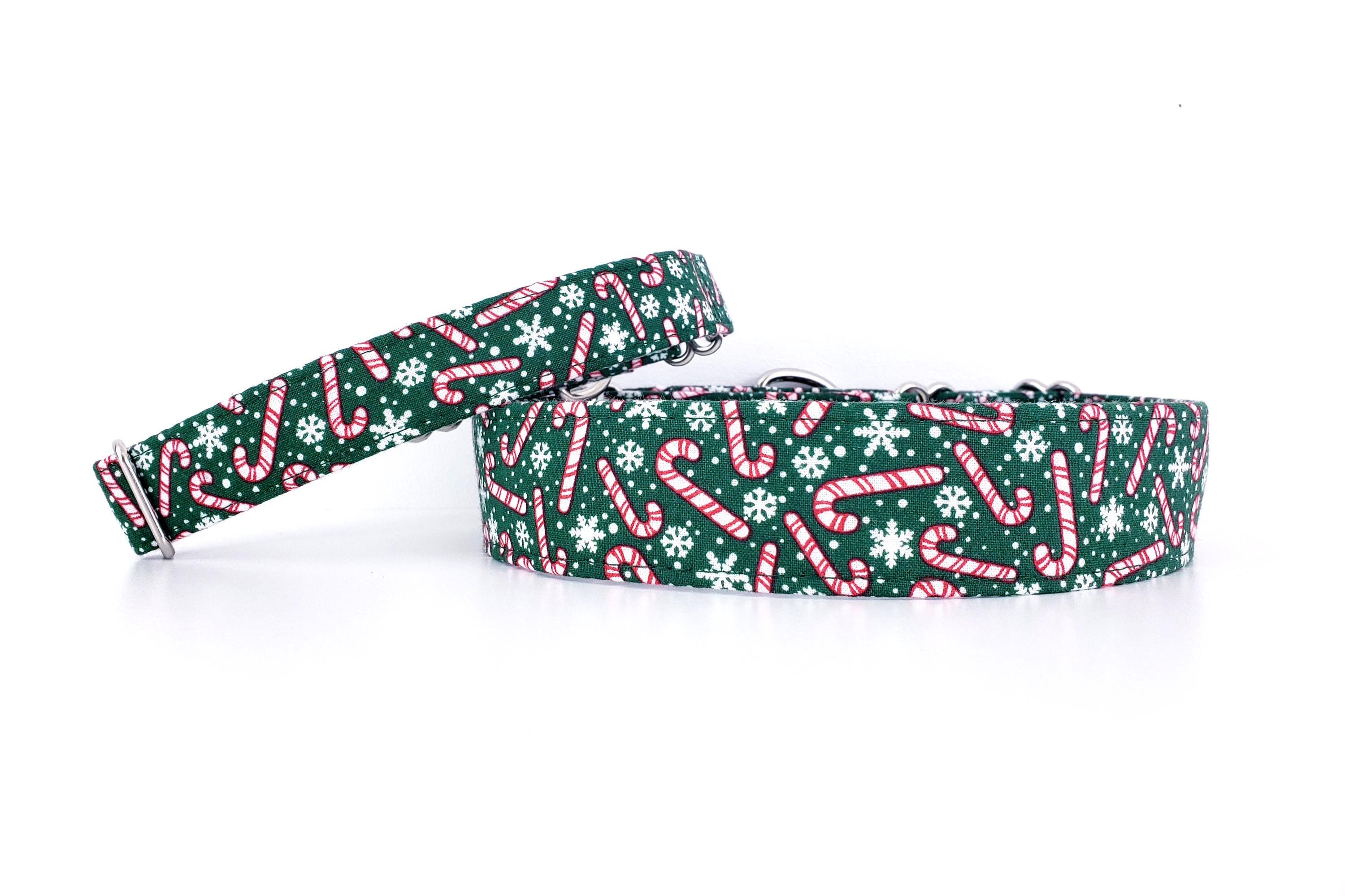 Martingale Collar Candy Canes and Snowflakes Christmas Collar, Size XS ...