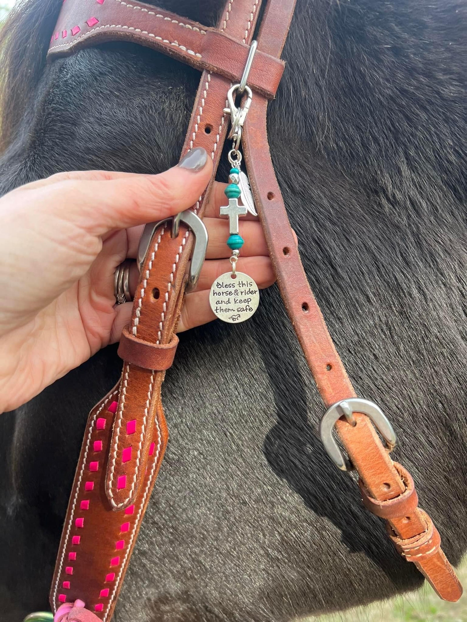 Bridle Charm , "bless This Horse and Rider and Keep Them Safe" - Etsy