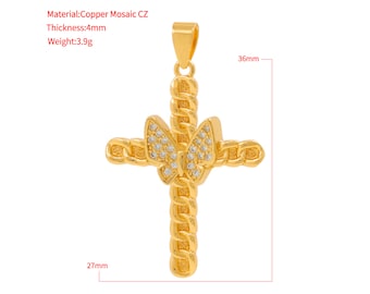 Butterfly Cross Pendant - Etsy