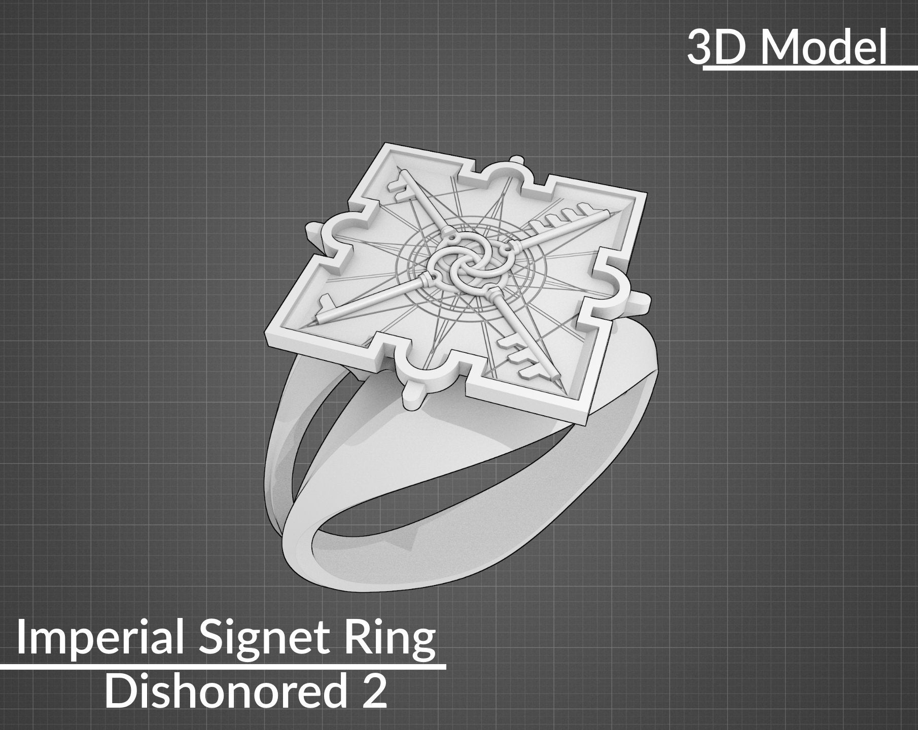 Imperial Signet Ring (dishonored 2) 3D Model, STL Files (digital Only ...