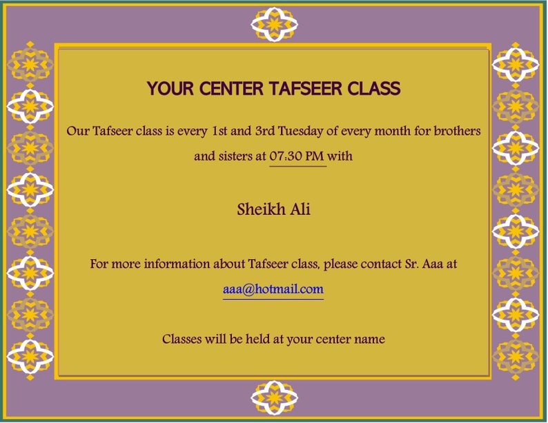 Quran Tafseert Flyer - Etsy