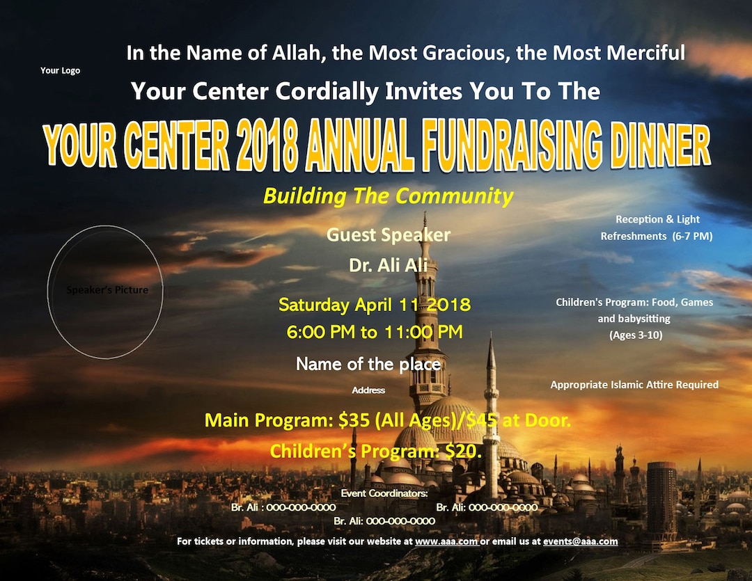 Fundraising Dinner Flyer - Etsy