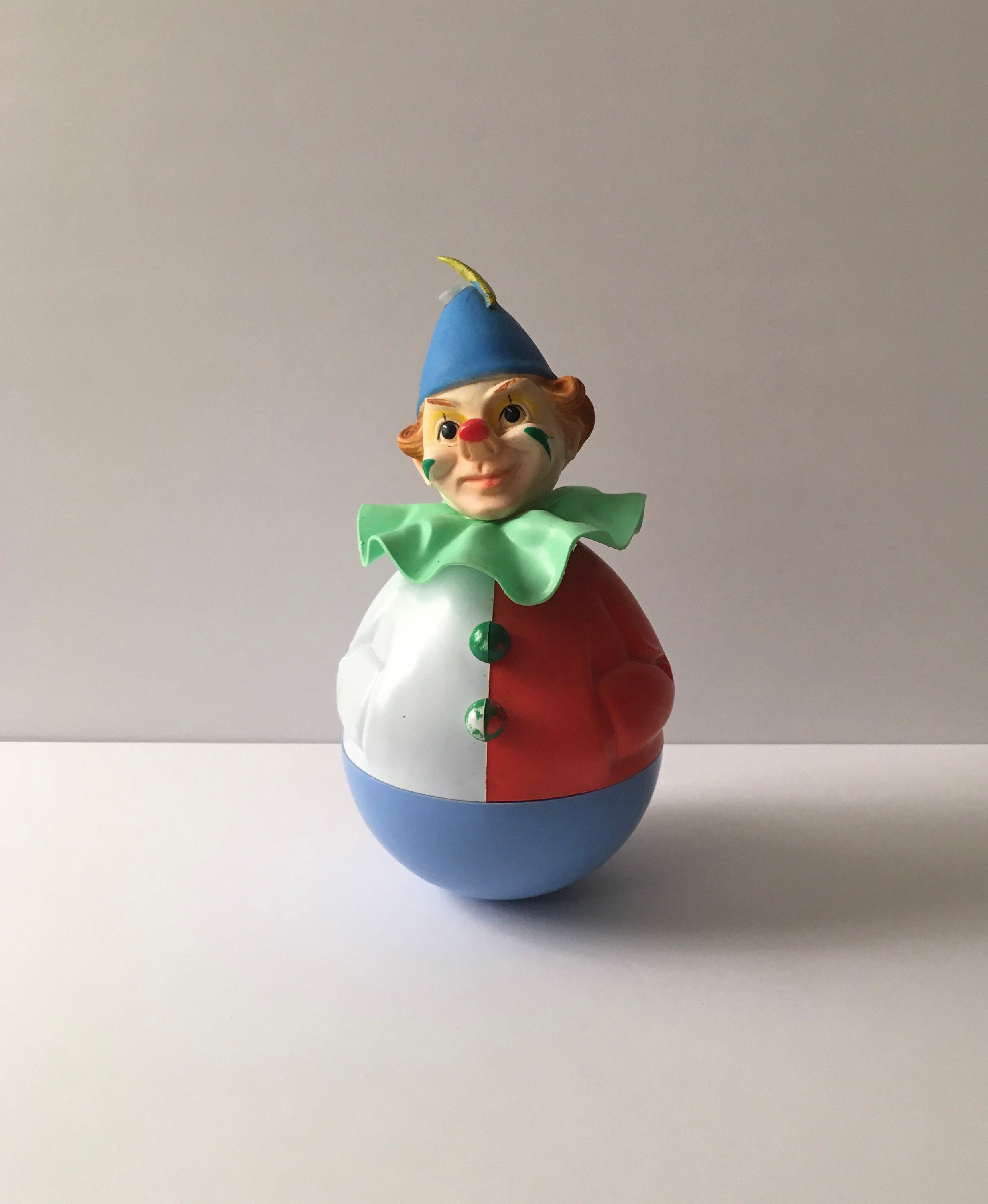 Vintage 1960s Rolly Toys / Rolly Polly Plastic Rubber Clown | Etsy