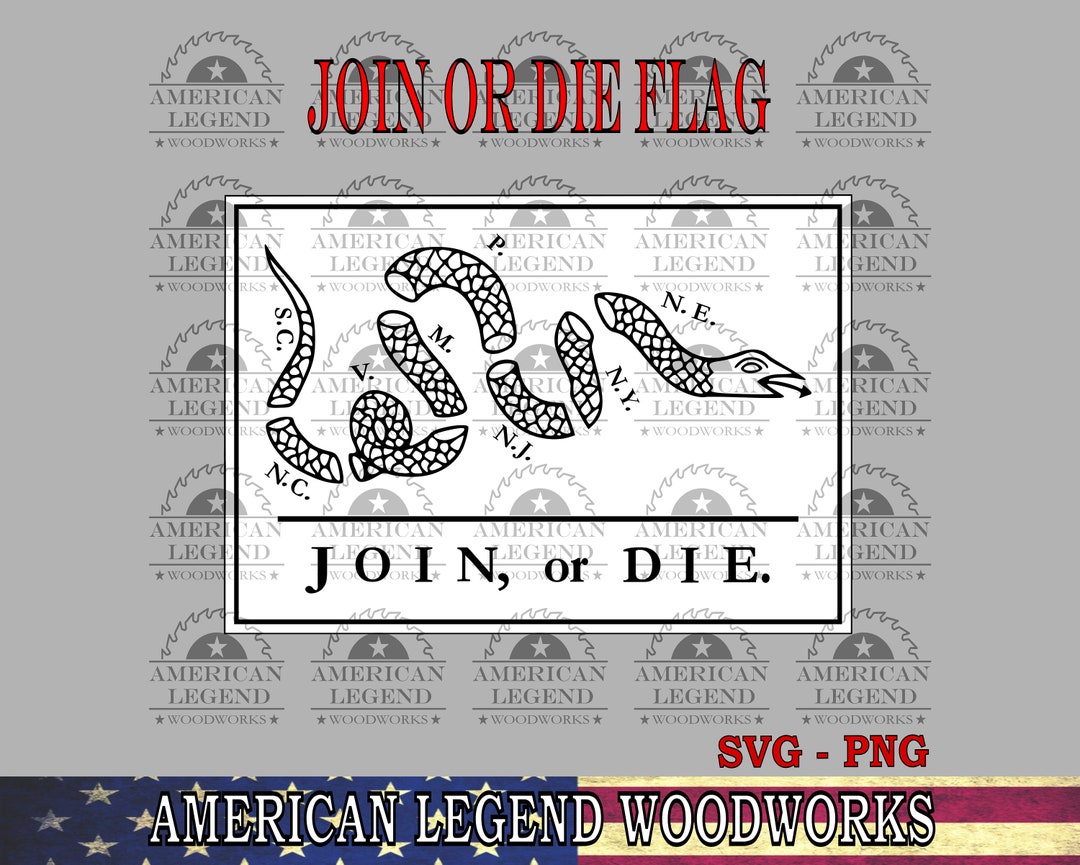 Join or Die Flag Svg Png Vector Cut File - High Quality - Silhouette ...