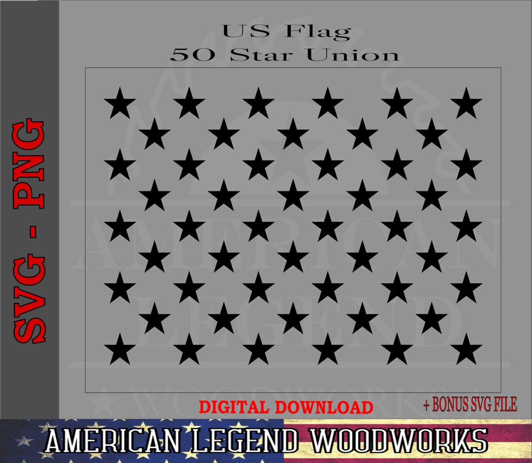 US Flag 50 Star Union Svg Png Vector Cut File Silhouette Cricut CNC ...
