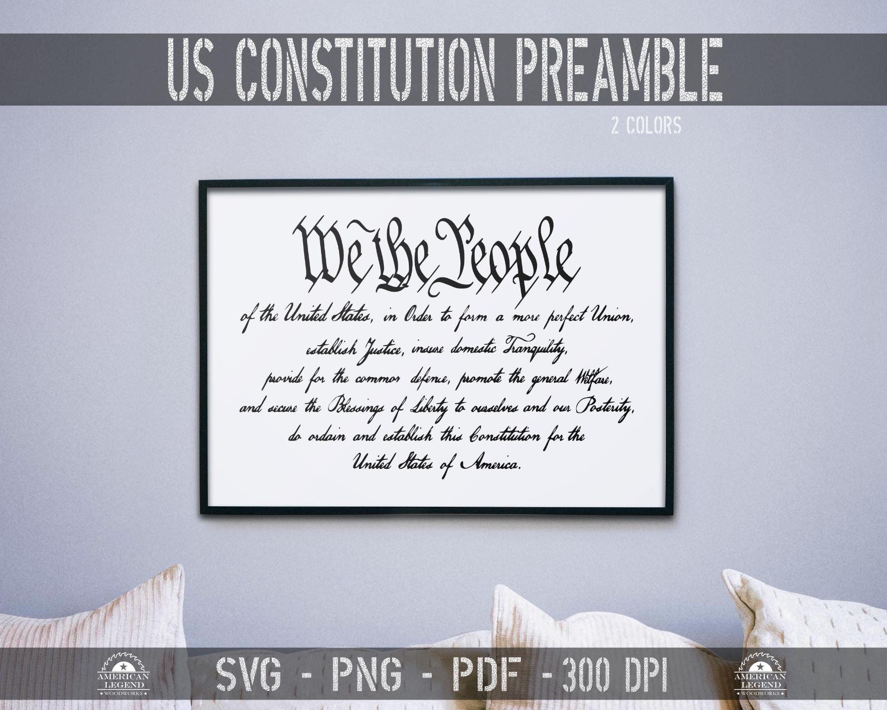 US Constitution - Preamble - We the People Svg Png Pdf - 300 Dpi ...