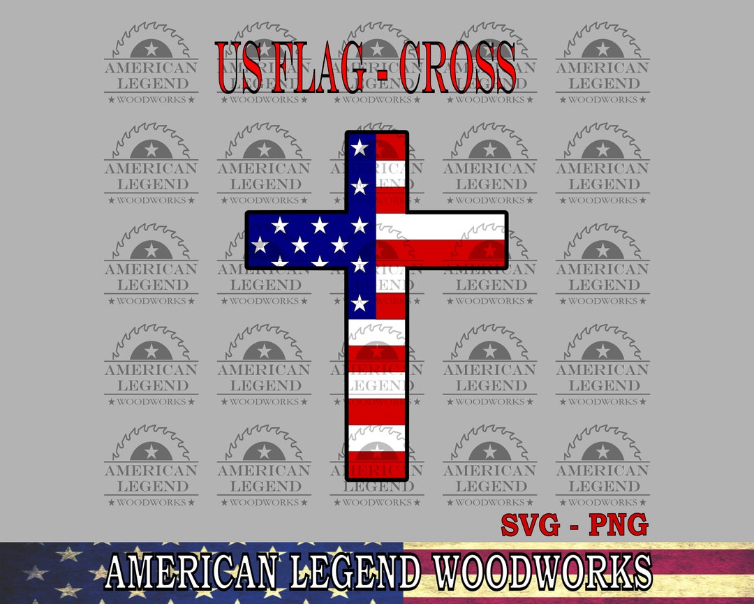 US Flag Cross Svg Png Vector Cut File - High Quality - Silhouette ...
