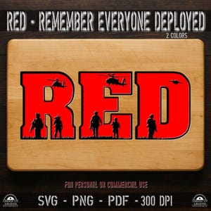RED Remember Everyone Deployed Svg Png Pdf 300 Dpi - High Quality ...