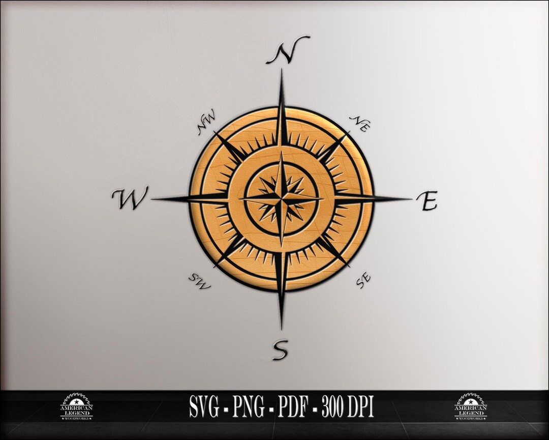 Compass Rose - Nautical Navigation: SVG PNG PDF (digital Download) - Etsy