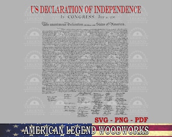Declaration of Independence SVG PNG DXF Digital Download - Etsy