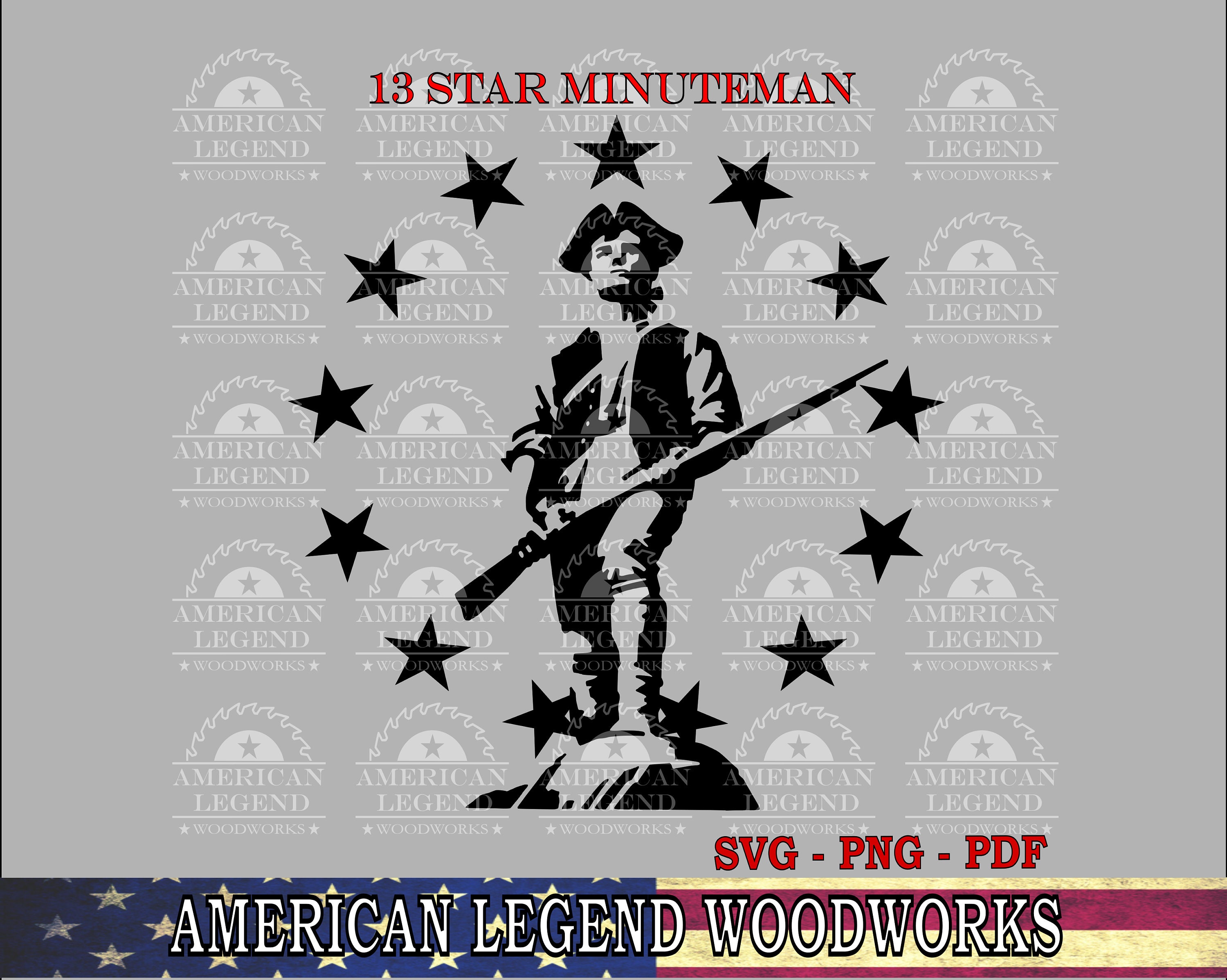 Minuteman 13 Star 1776 Patriot Svg Png Pdf Vector Cut File Silhouette ...