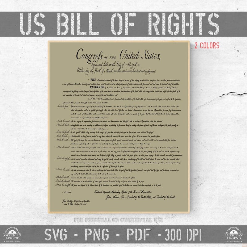 Bill of Rights Poster - Etsy