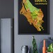 Marin County Map Art Print Original Digital Illustration - Etsy
