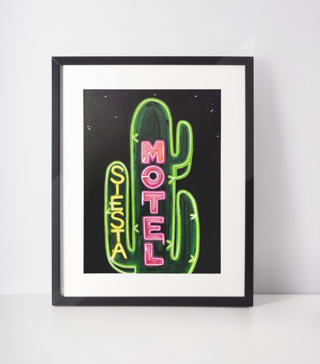 Siesta Motel Neon Sign Painting Print - Etsy
