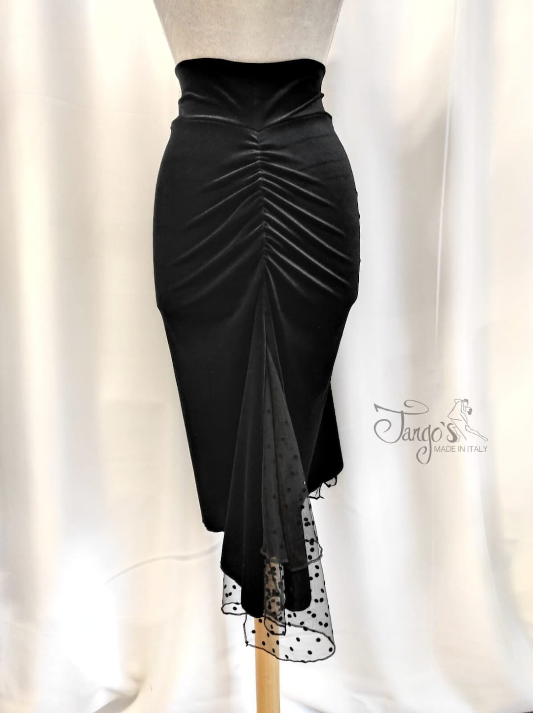 Tango's SKIRT Katia Polka Dot Velvet / Argentine Tango Skirt / Dance ...