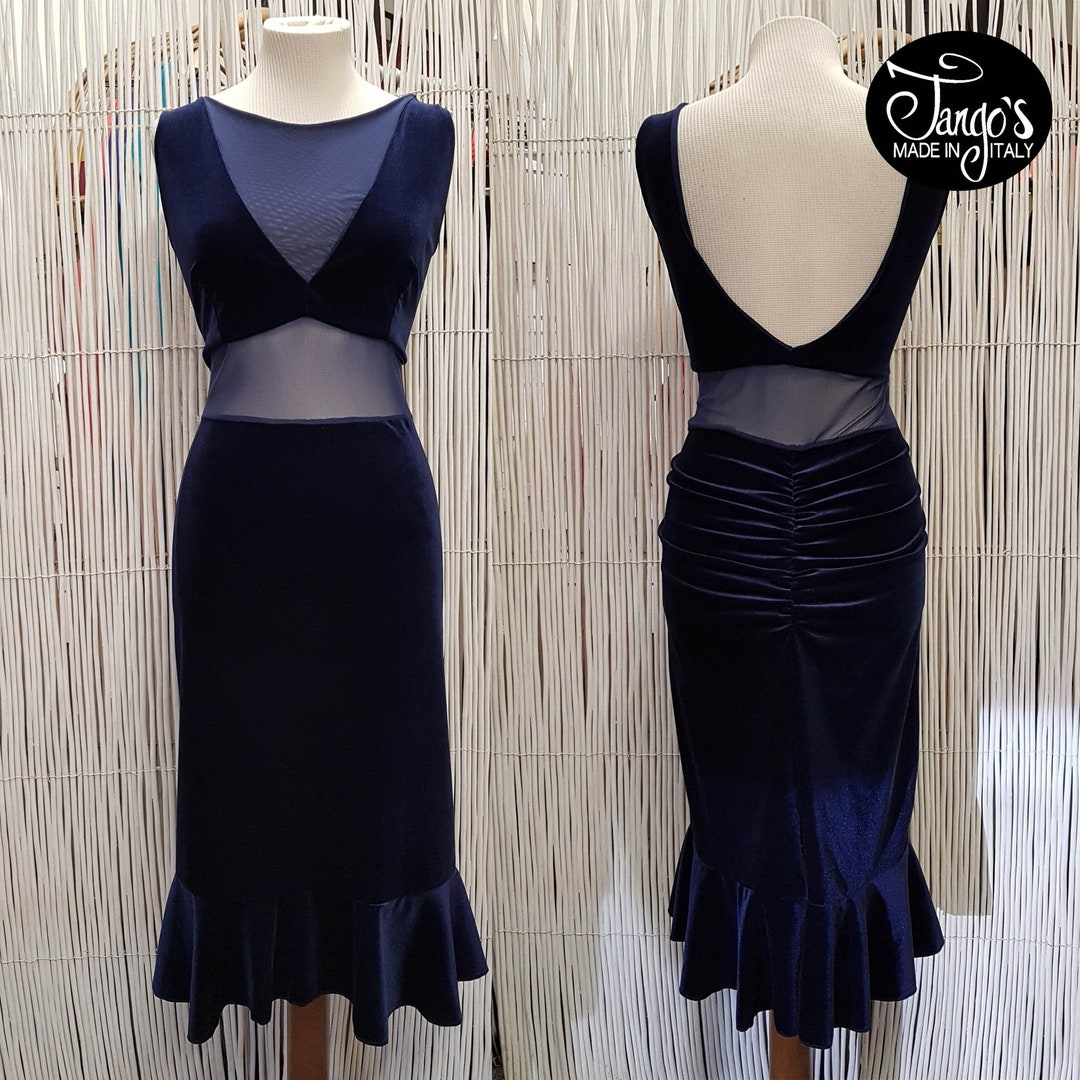 Tango's Dress Alina Velvet Evening Tango Dance Dress Trousers Skirts ...