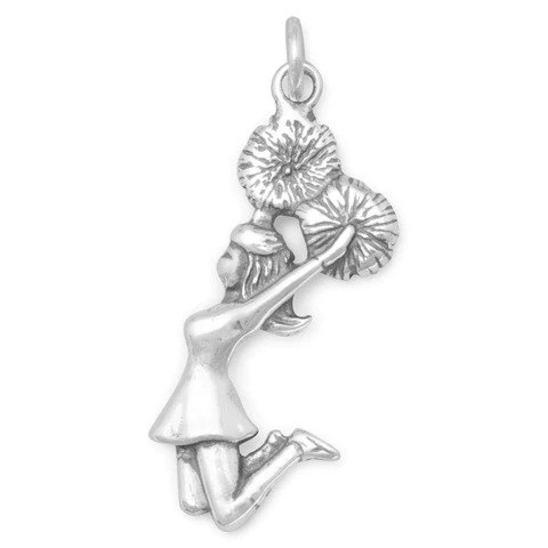 Sterling Silver Cheerleader Charm Sterling Silver Charms - Etsy