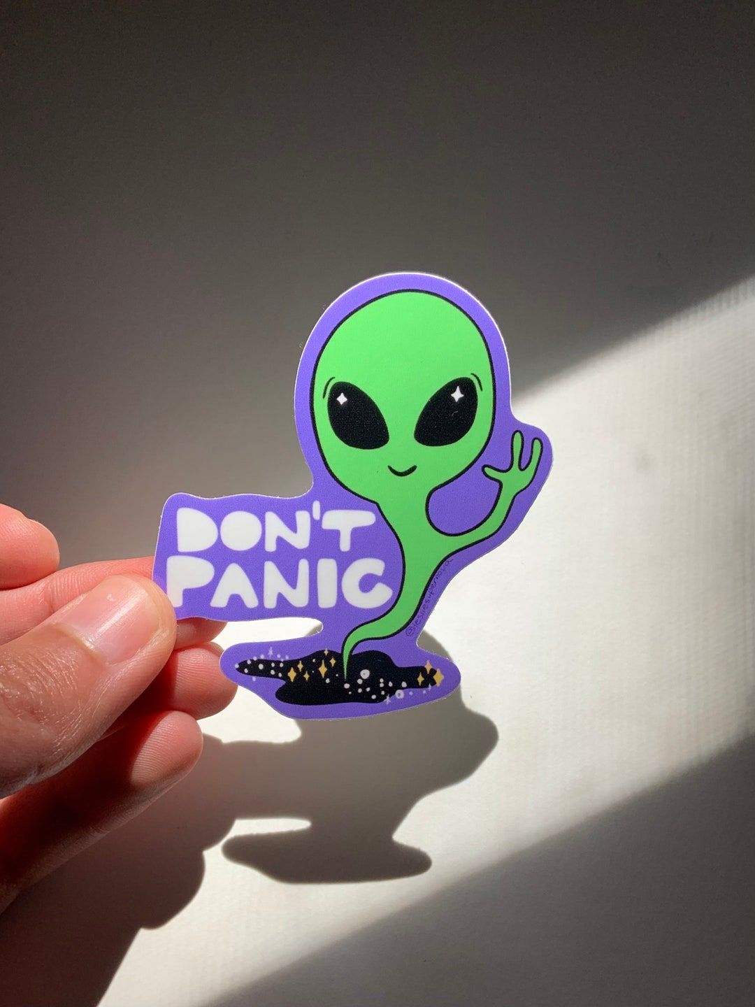 Dont Panic Sticker, Alien Sticker, Hitchhikers Guide to the Galaxy ...