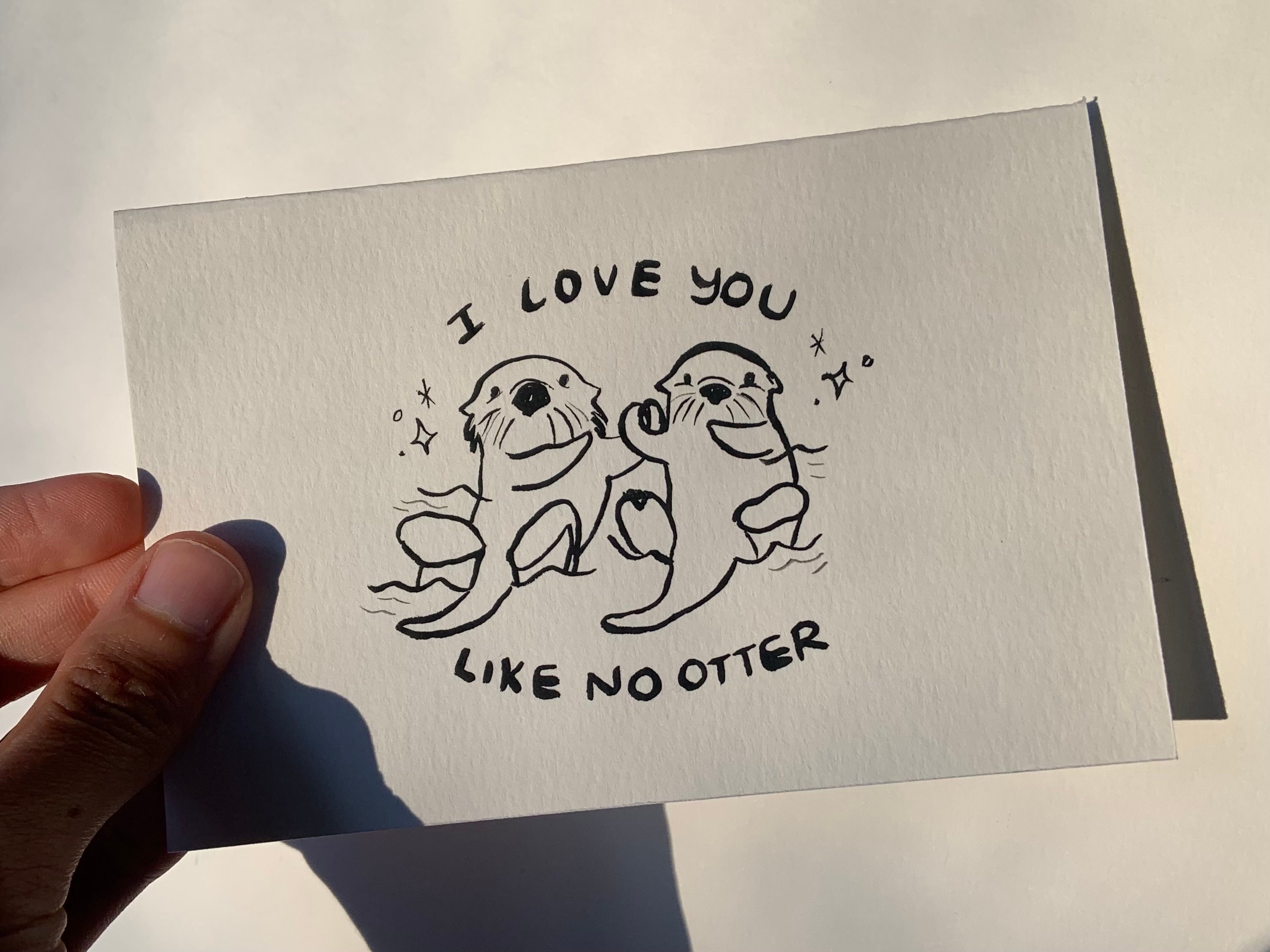 I Love You Like No OTTER Original Painting, Valentines Day Gift, Otter ...