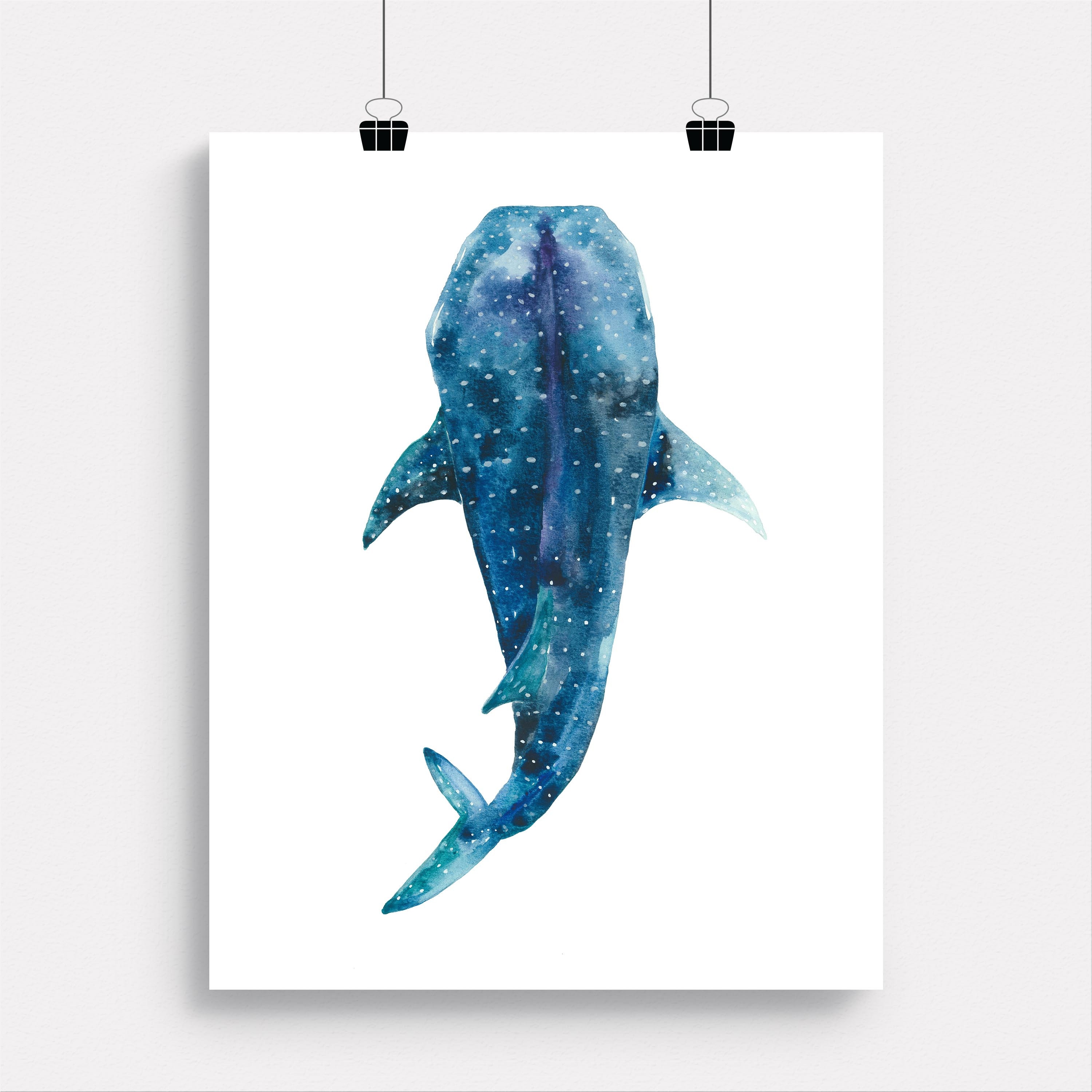 Whale Shark Watercolor Printable Art Watercolor Painting | Etsy