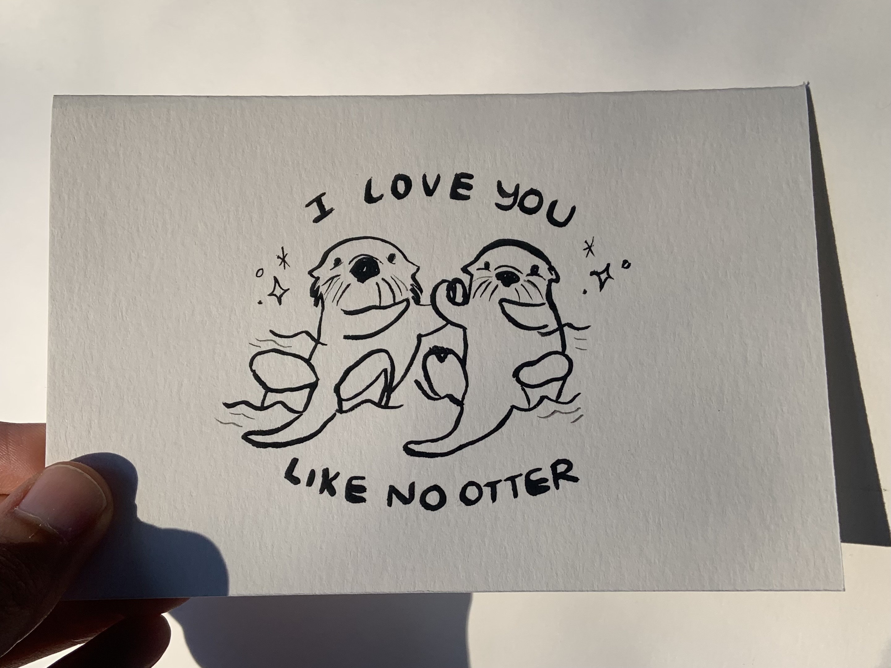 I Love You Like No OTTER Original Painting, Valentines Day Gift, Otter ...