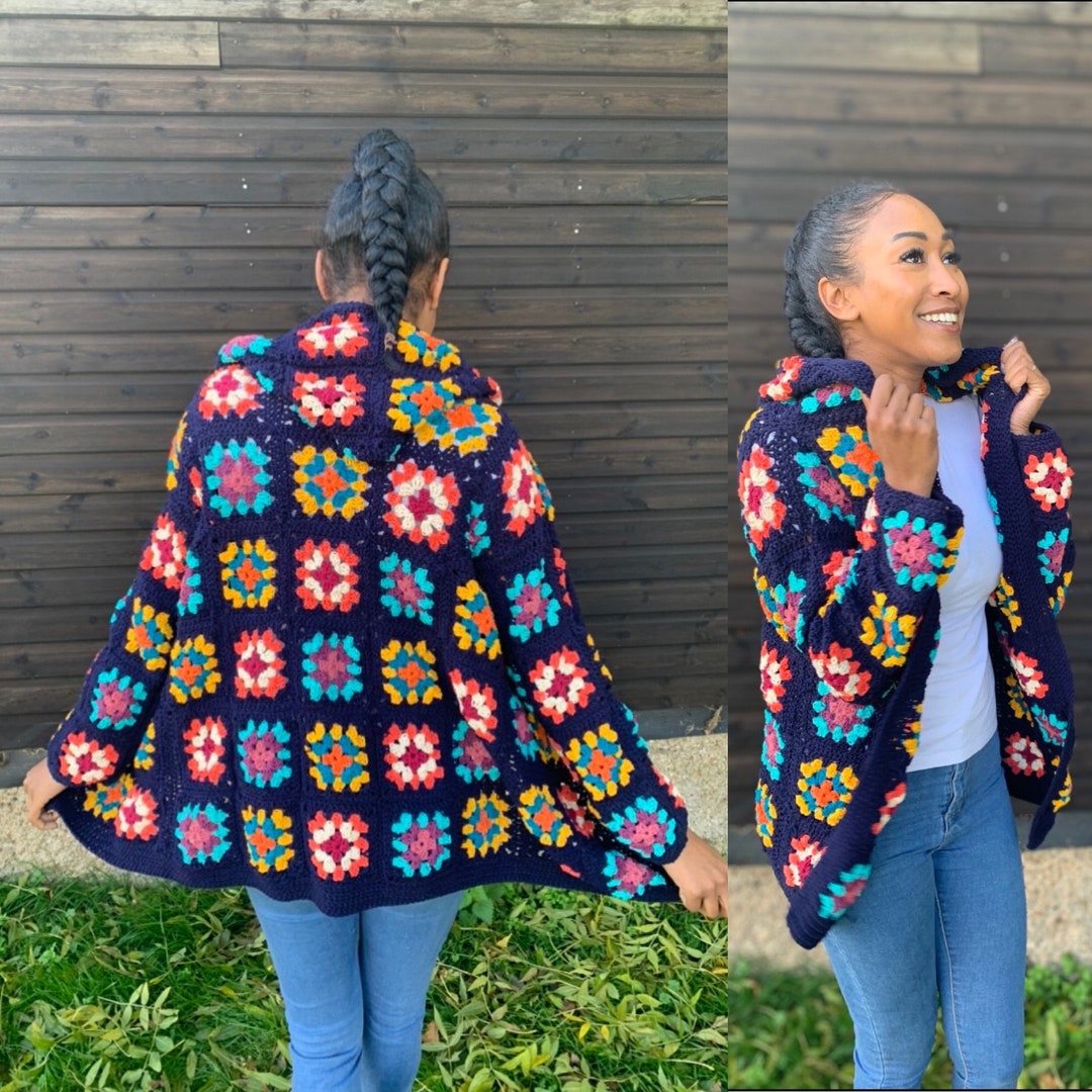 Chill Out Granny Square Hooded Jacket Pattern - Etsy