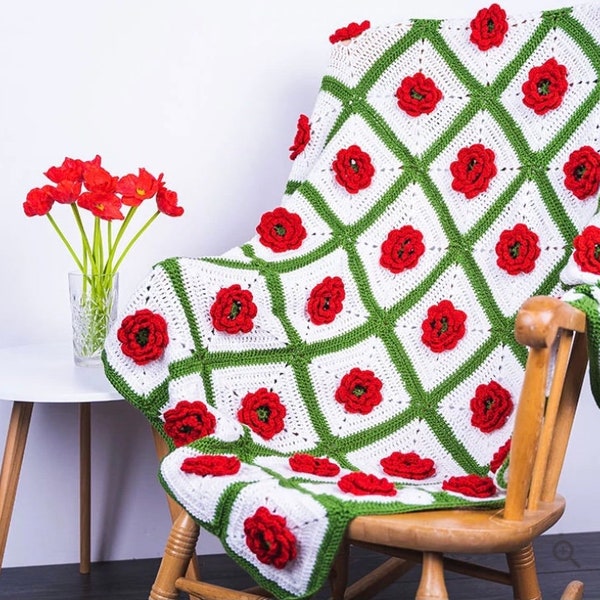 Poppy Granny Square Pattern - Etsy
