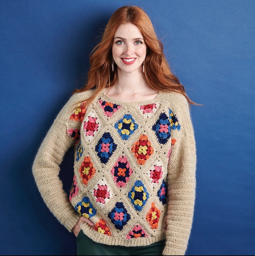 Diamond Granny Square Jumper - Etsy