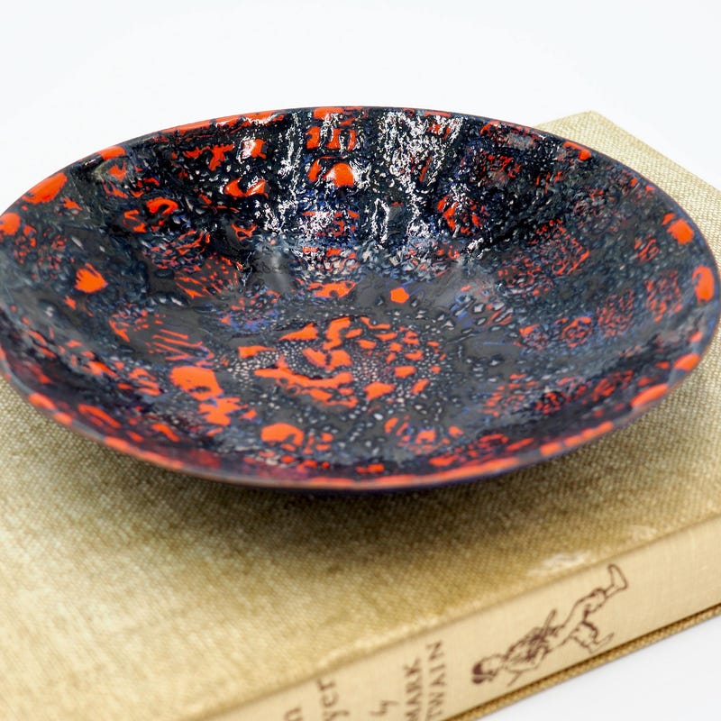 Enamel Mid Century Copper Plate - Etsy