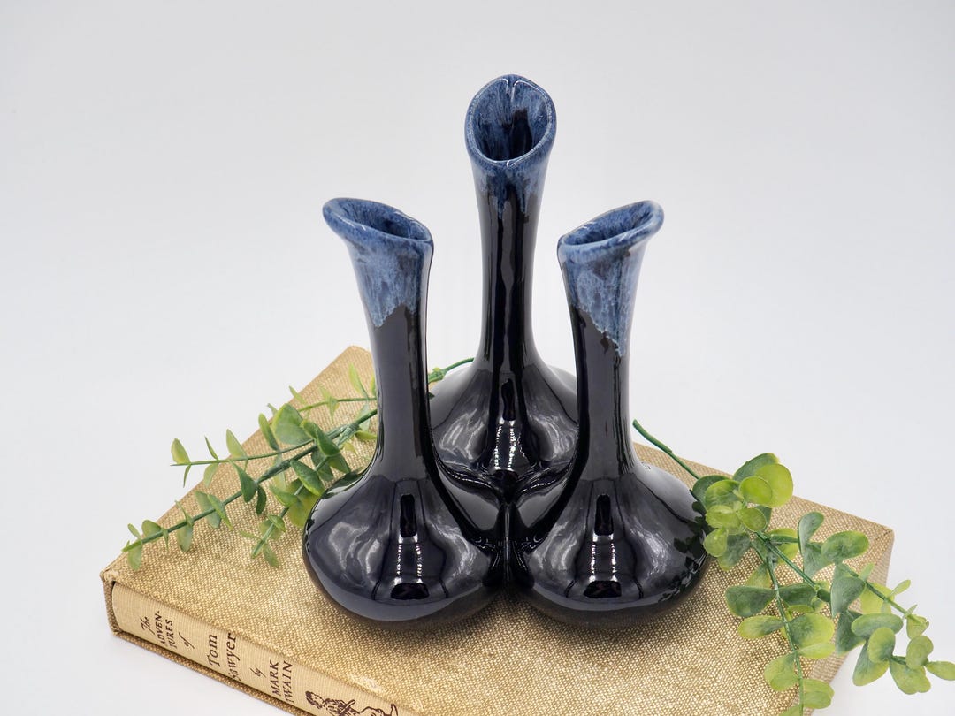 Anna Van Briggle Triple Bud Vase 7"h X 6"l - Vintage Collectible ...