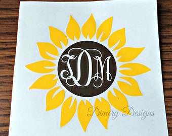 Sunflower monogram | Etsy