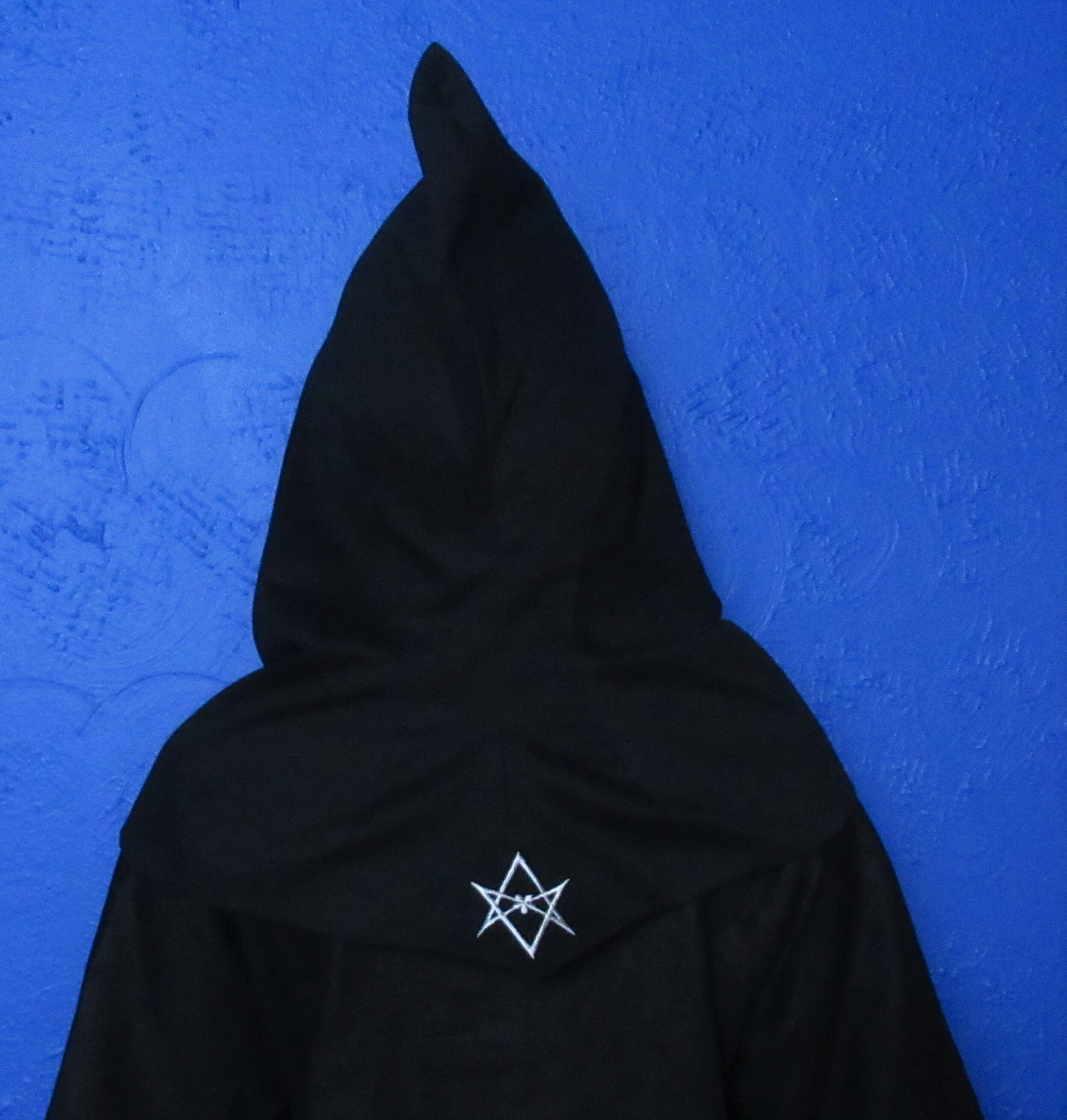 Black MAGUS Medieval Style Hood with Embroidery / ceremonial | Etsy