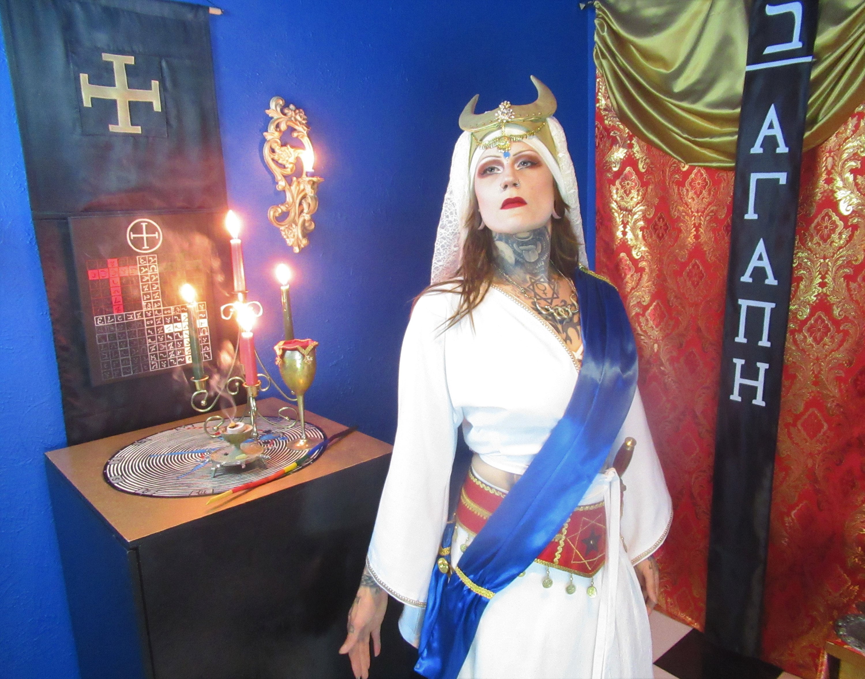 Blue Satin Priestess Sash Gnostic Mass/ Liber 15/ Thelema/ | Etsy